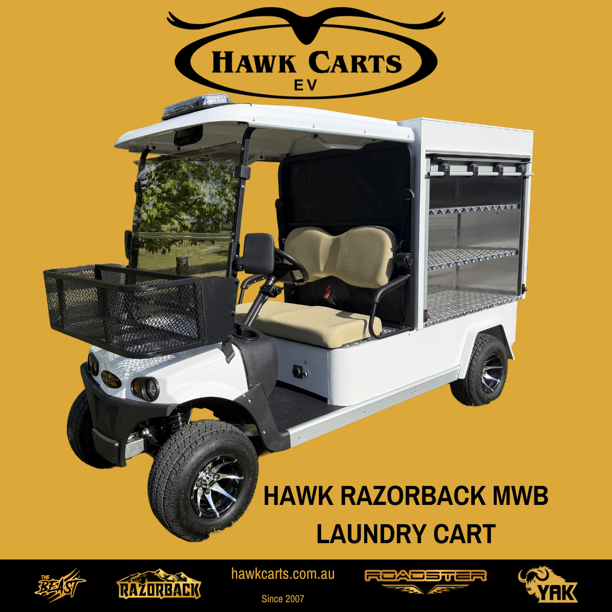 Hawk Carts | Razorback Housekeeping Cart | EV Lithium