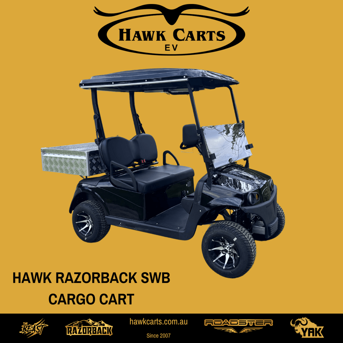Hawk Carts | Utility Golf Cart 2 Seat | Electric 100Ah Lithium